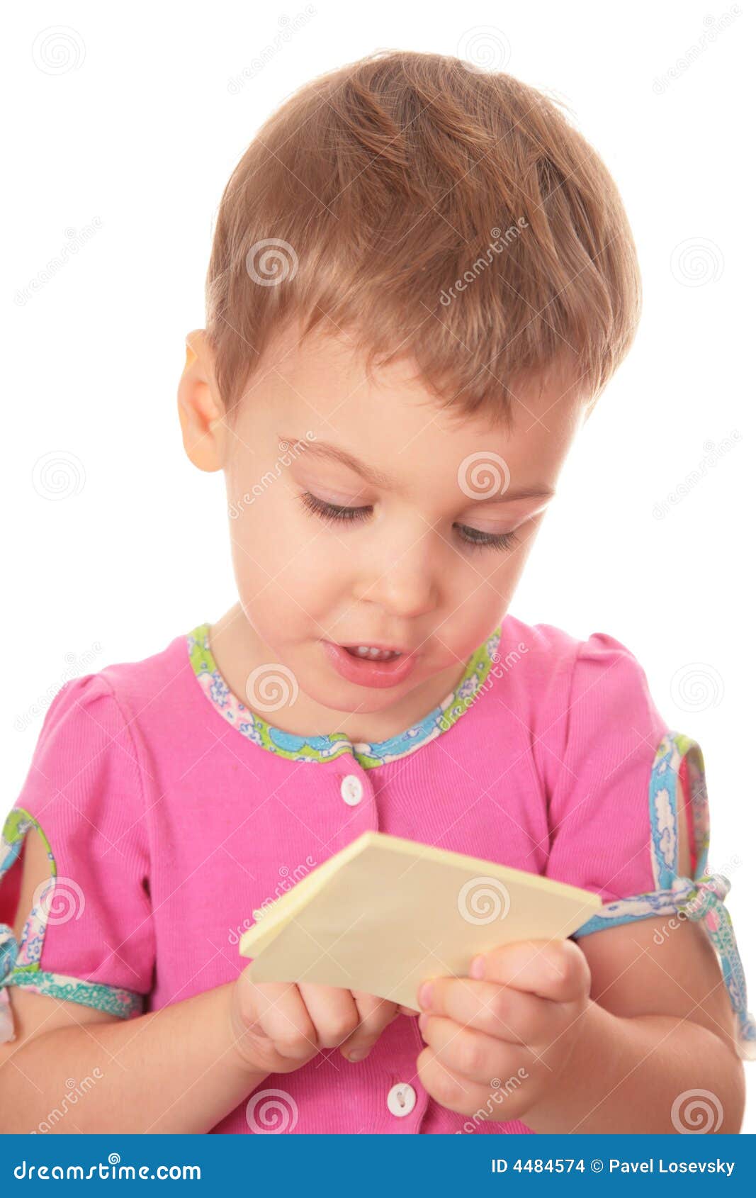 Child with stikers paper stock photo. Image of shedule - 4484574