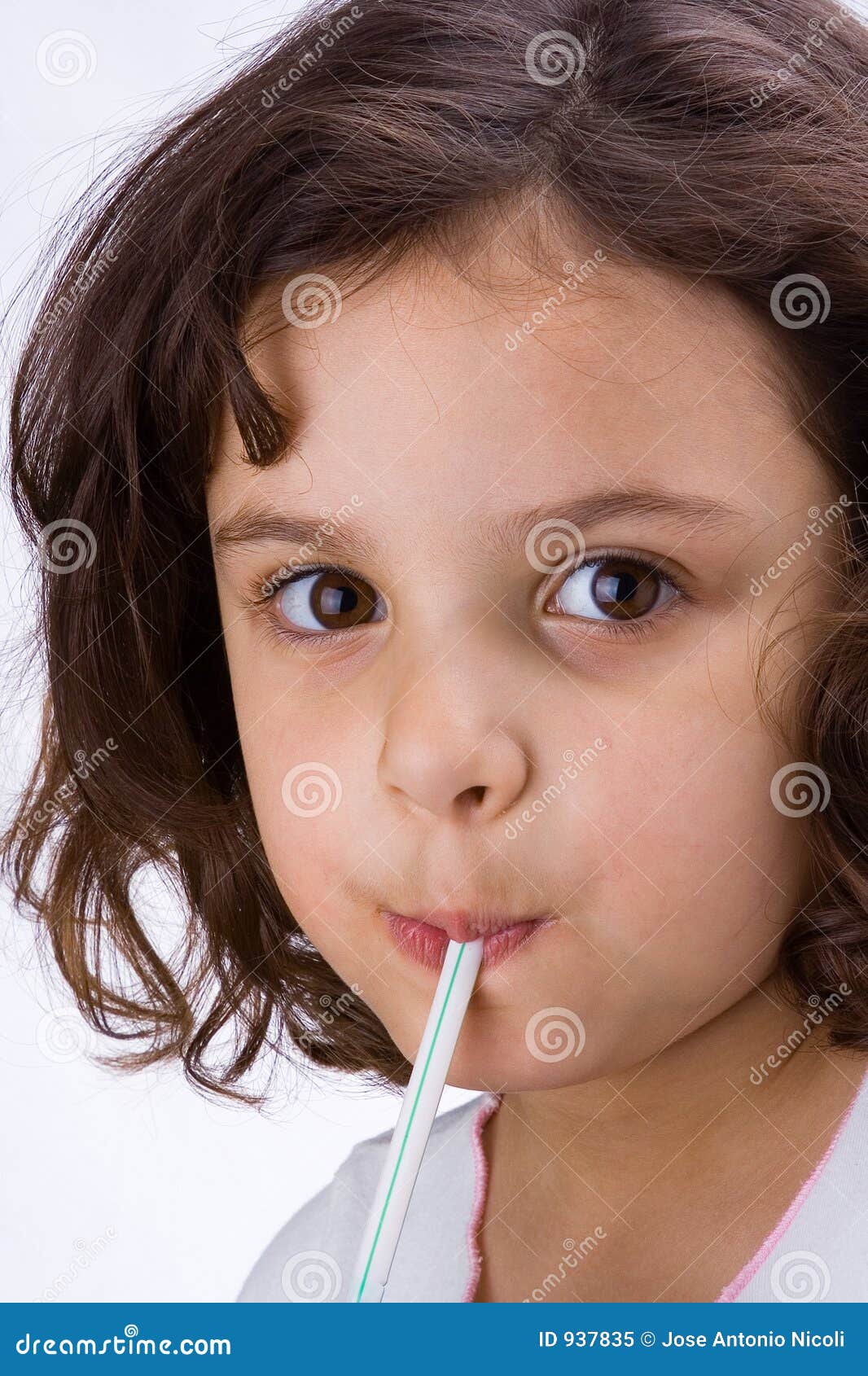 Child with straw stock image. Image of happy, beauty, child - 937835
