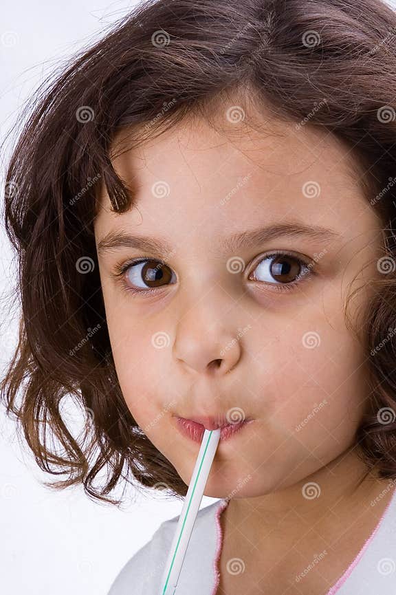 Child with straw stock image. Image of happy, beauty, child - 937835