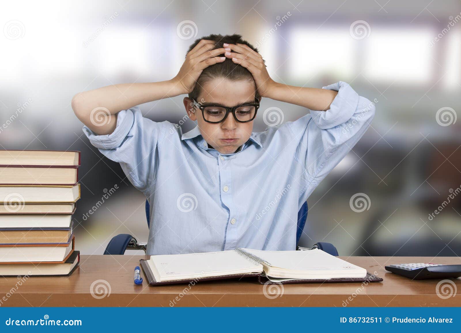 Child stressed the study stock image. Image of youth - 86732511