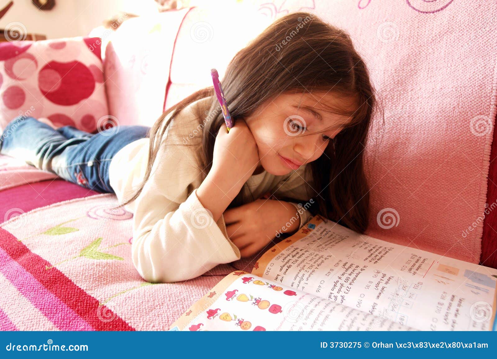 Child struggles in math stock image. Image of drawing - 3730275