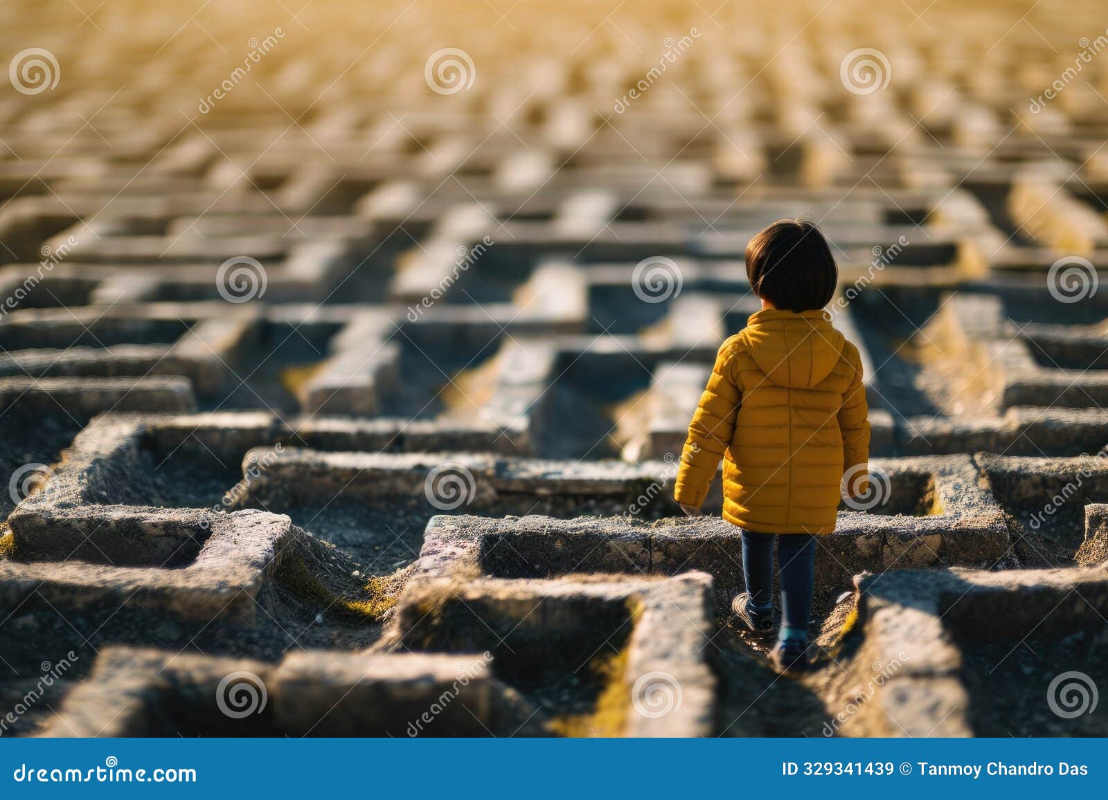 A Child Struggling with Mathematics, Represented by a Maze with Numbers ...