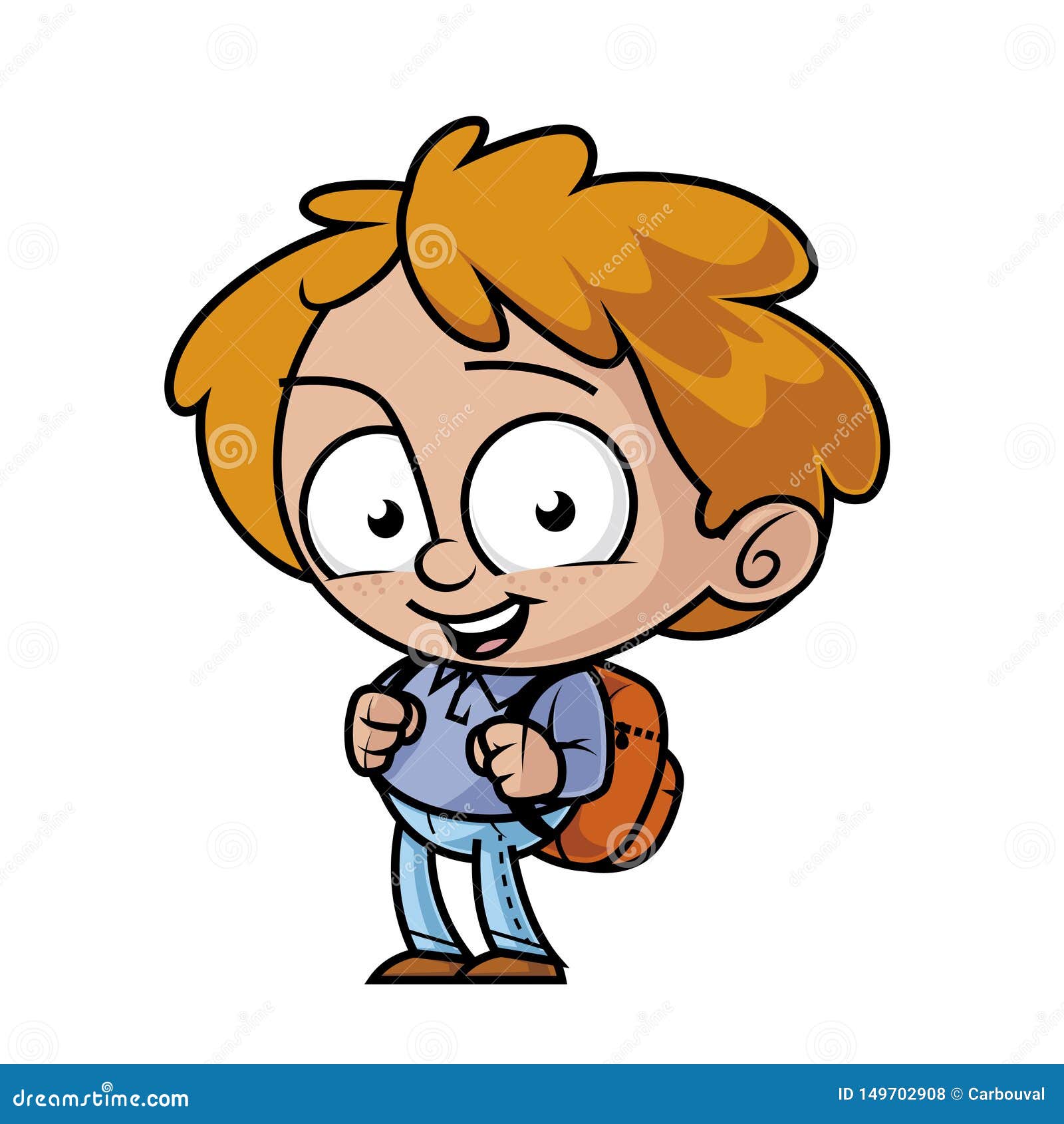 Child Student with the Backpack Stock Vector - Illustration of happy ...