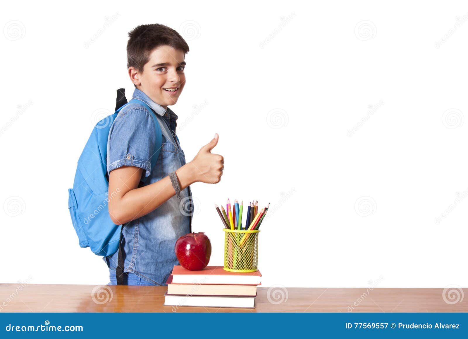 Child student desk stock image. Image of children, backpack - 77569557