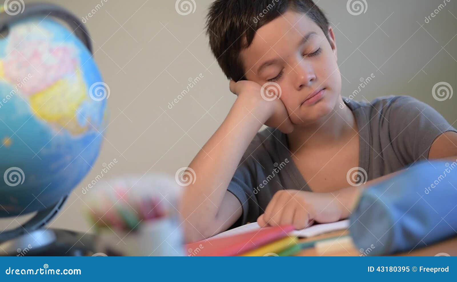 Child Student Education School Tired Dozing Sleeping Stock Video ...