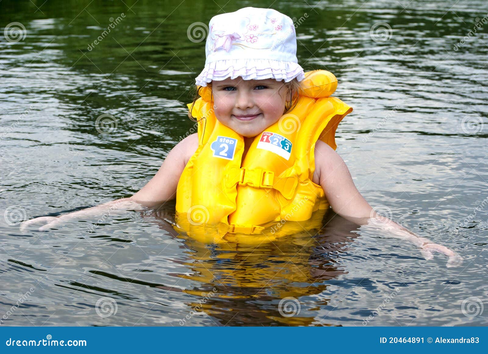 The child studies to float stock image. Image of waistcoat - 20464891