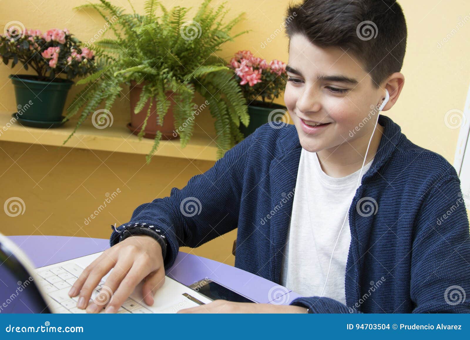 Child Studying with Computer Stock Photo - Image of tests, applications ...