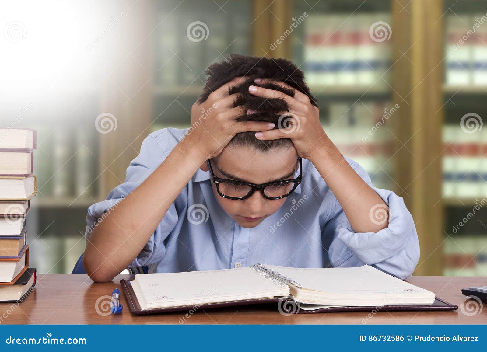 Child studying at the desk stock photo. Image of portrait - 86732586