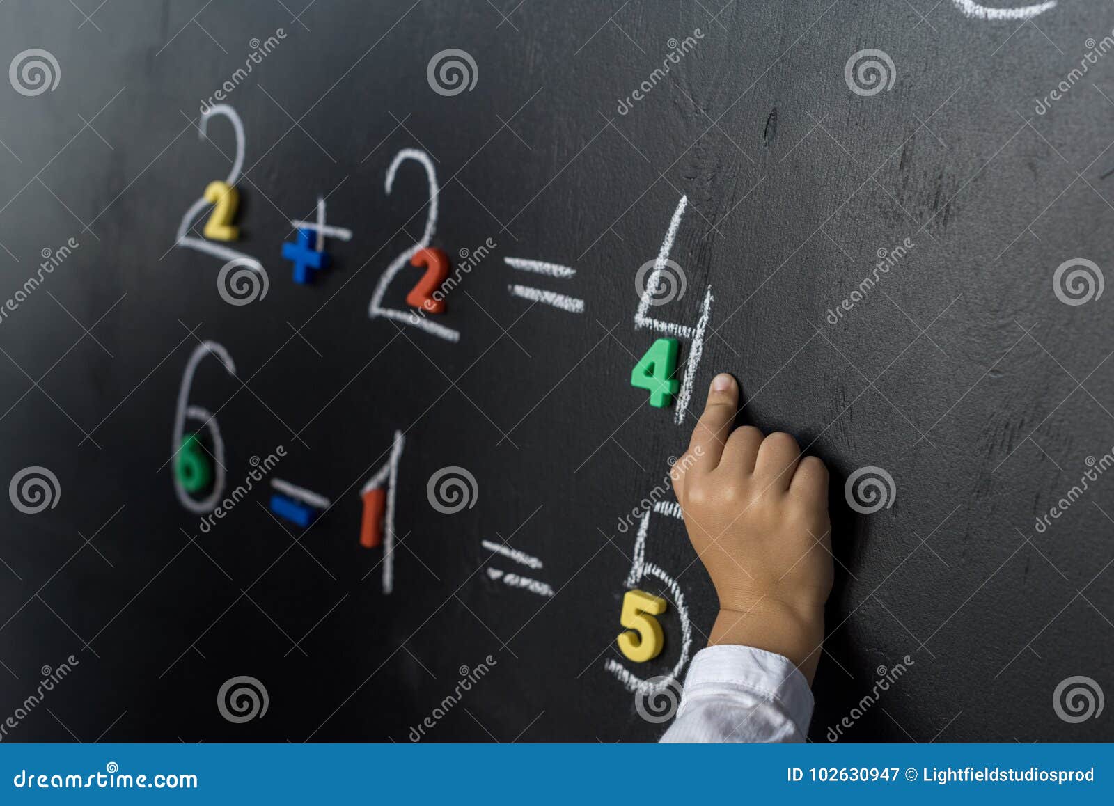 Child studying numbers stock image. Image of learn, signs - 102630947