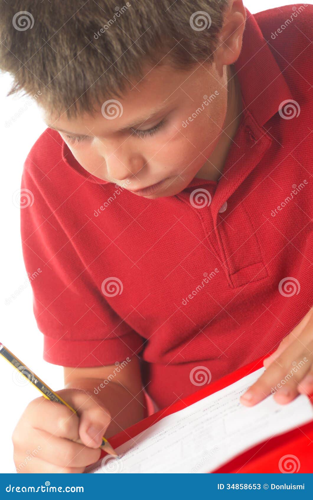 Child studying 9 stock image. Image of pencil, child - 34858653