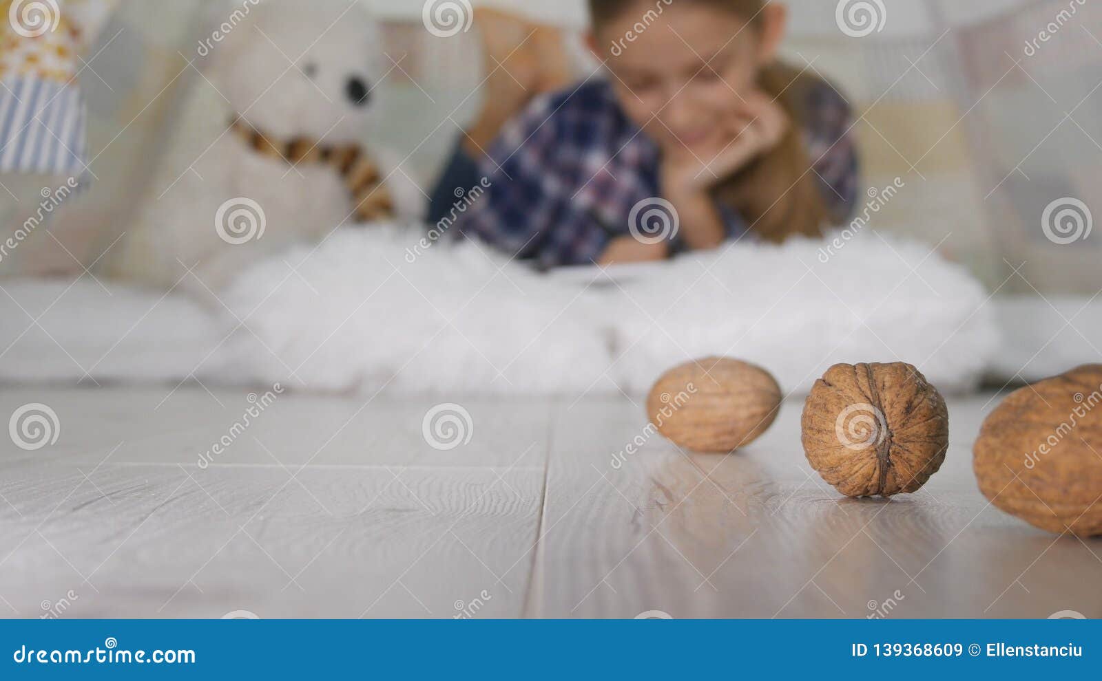 Child Studying, Student Kid Using Tablet, Writing School Homework, Girl ...