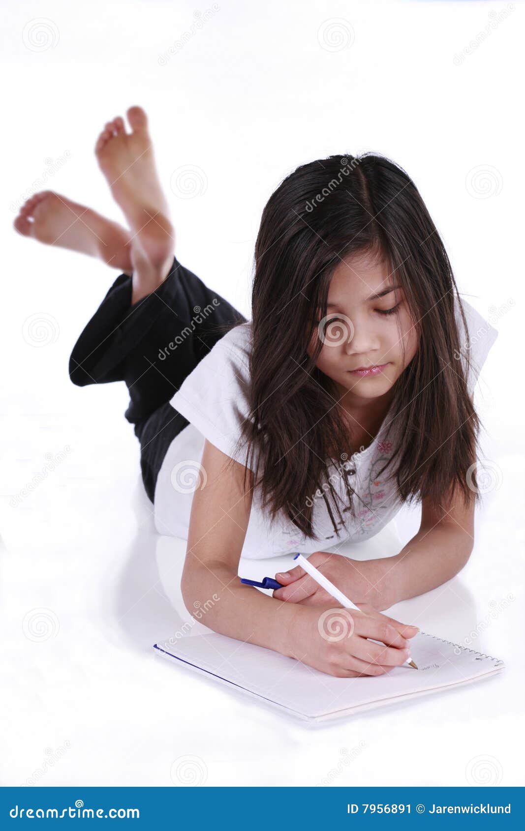Child studying or writing stock image. Image of serenity - 7956891