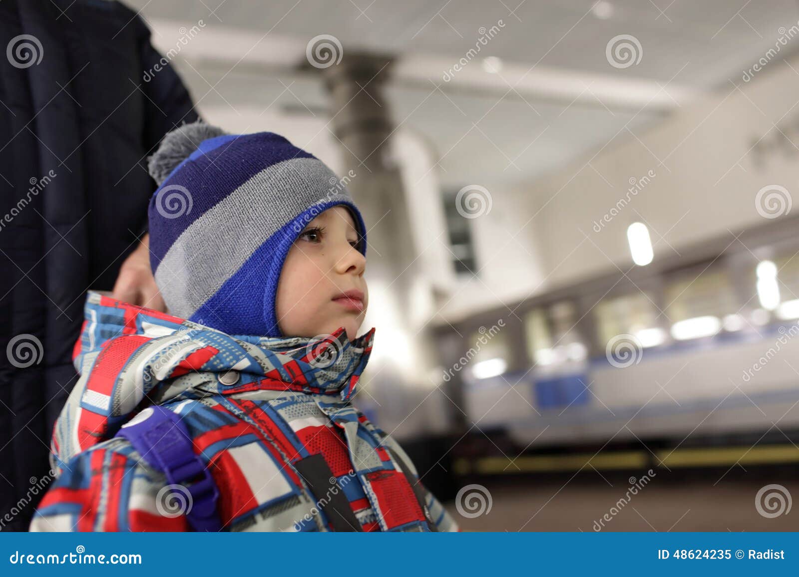 Child on subway platform stock image. Image of passenger - 48624235