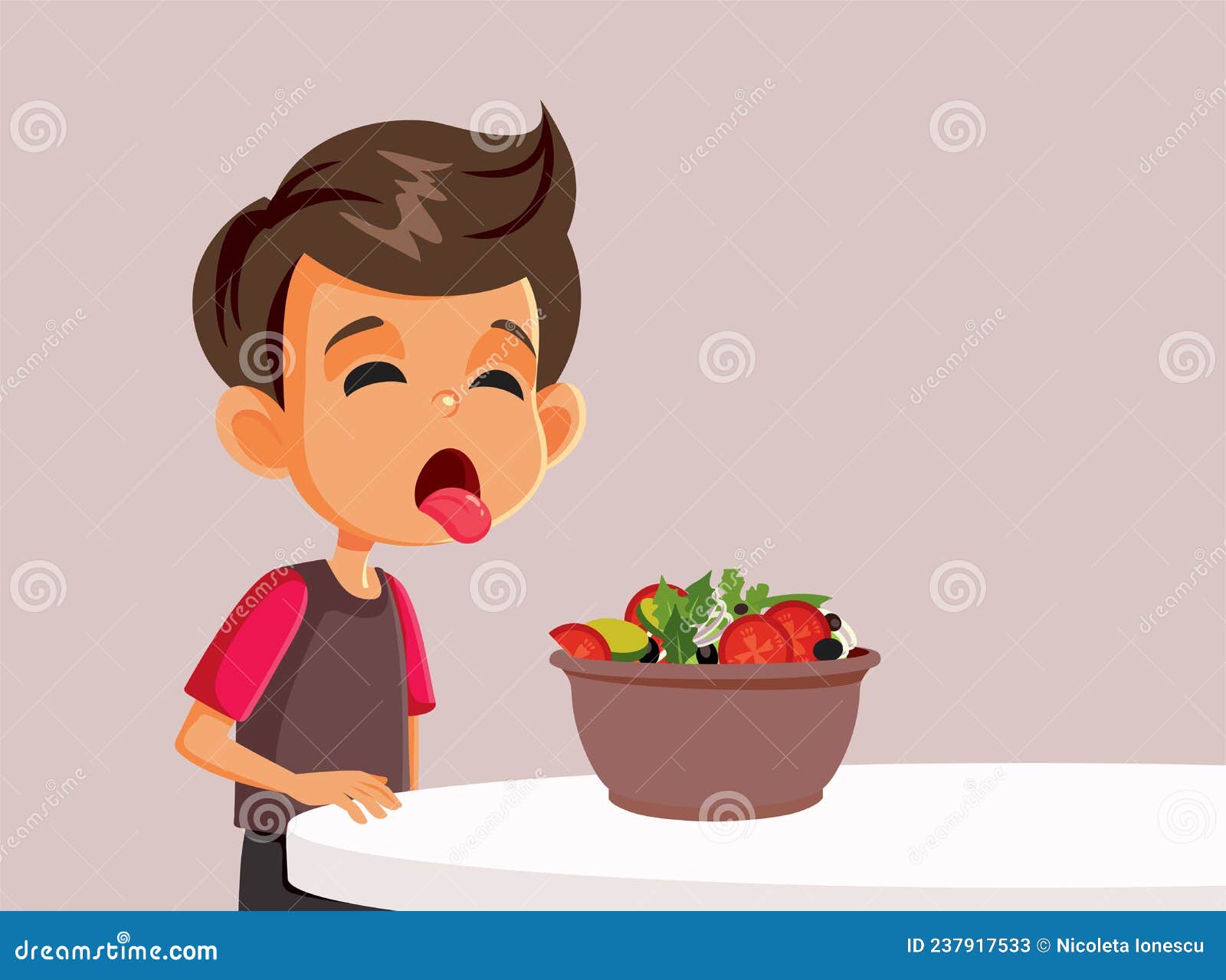 Picky Eater Avoiding Eating Salad Vector Cartoon Illustration ... Picky Eater Avoiding Eating Salad Vector Cartoon Illustration ...