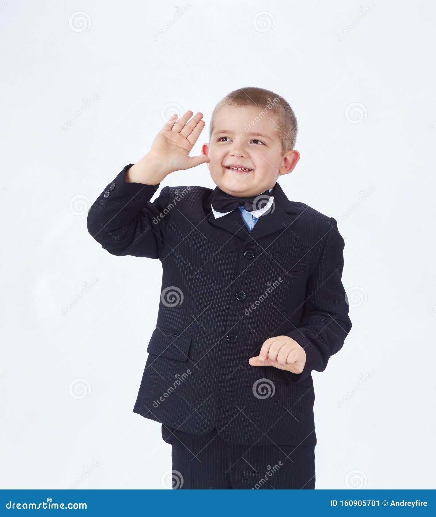 A Child in a Suit Waving Hand Stock Image - Image of children, posing ...