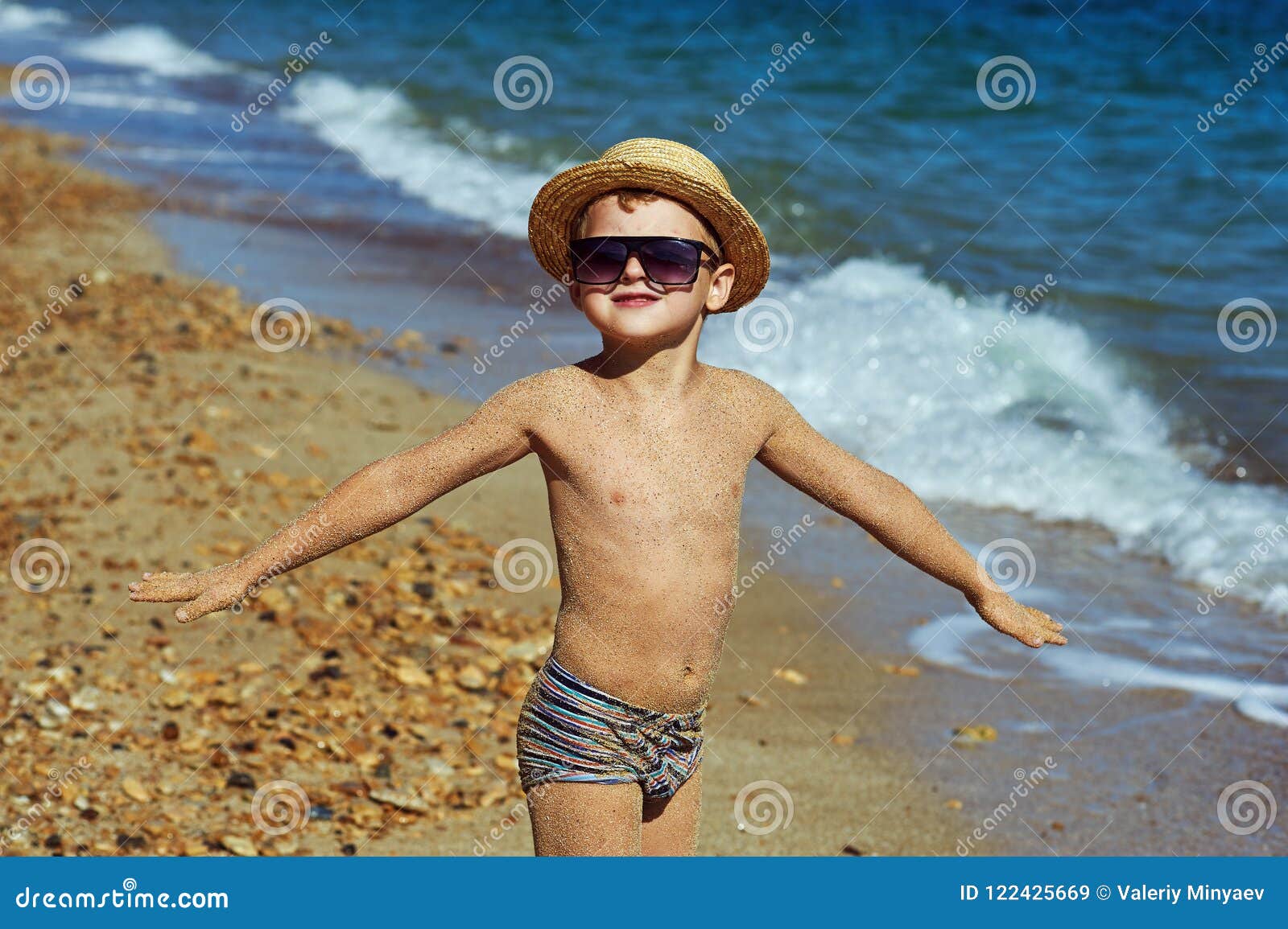 A Child on a Summer Sea Vacation Stock Image - Image of joyful, coast ...