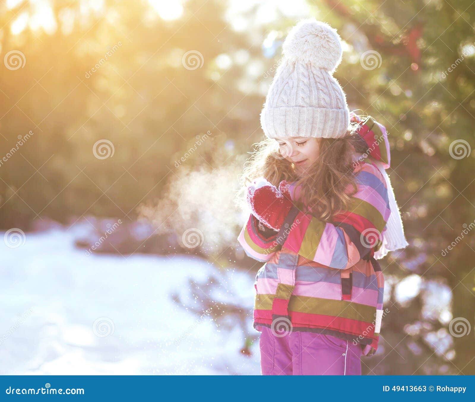 Child in Sunny Cold Winter Weather Stock Image - Image of adorable ...