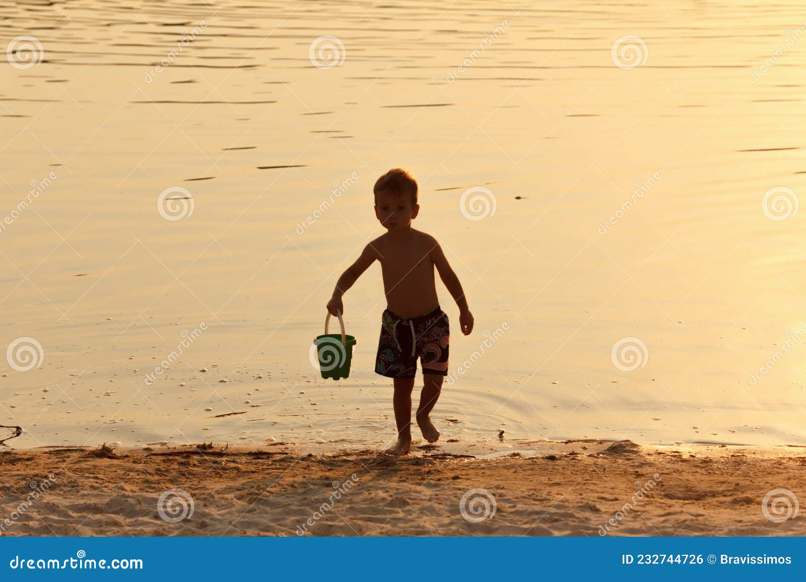 Child on Sunset Beach Silhouette Stock Photo - Image of childhood ...