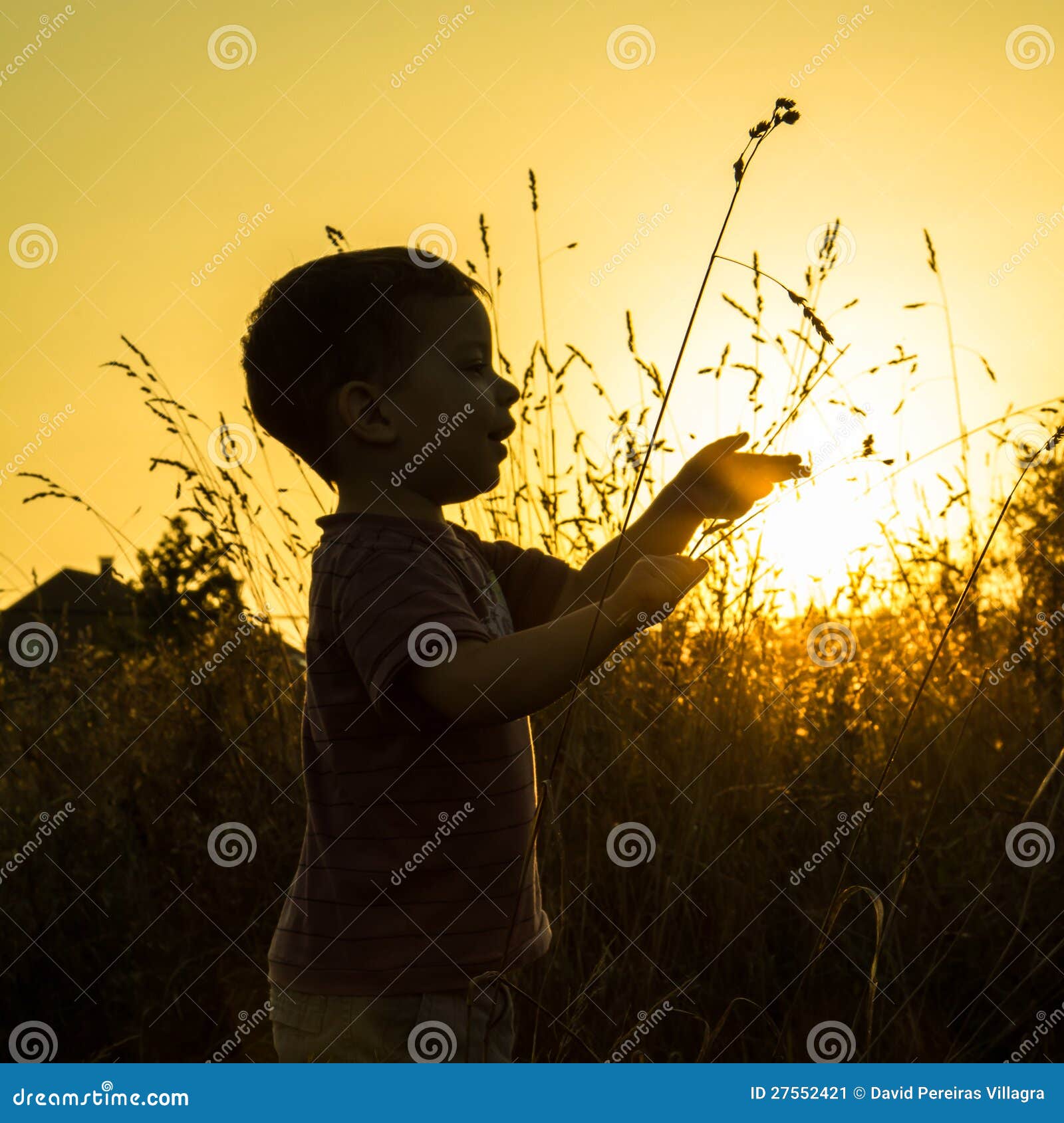 Child sunset silhouette stock image. Image of yellow - 27552421