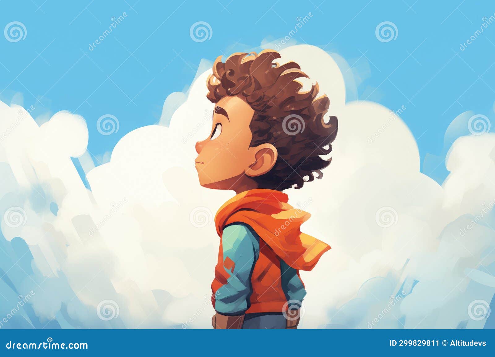 Child Superhero Staring Off into the Horizon Stock Illustration ...