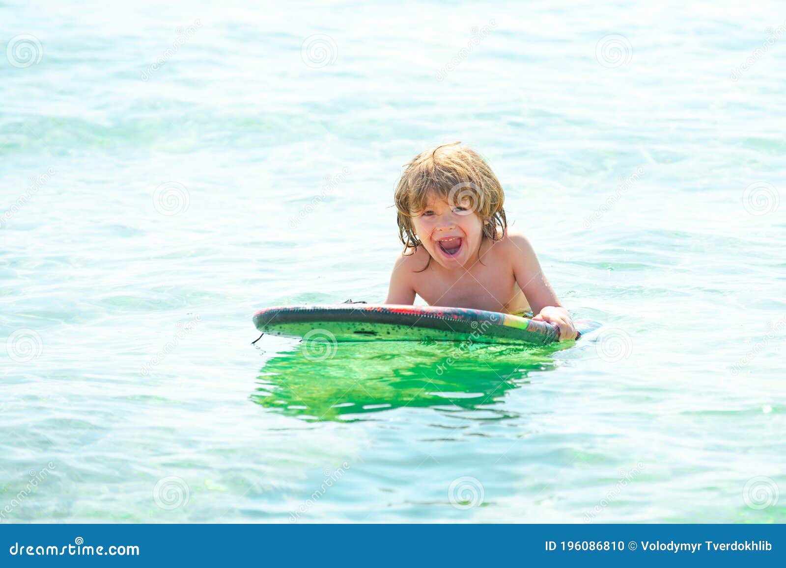 Child Surf in Sea or Swimming Pool. Stock Photo - Image of joyful ...
