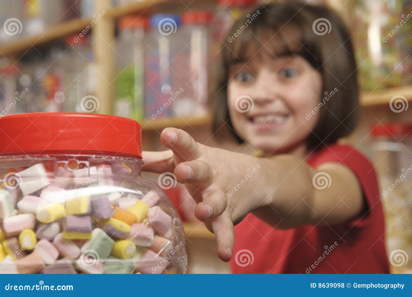 Child in sweet shop stock photo. Image of happy, candy - 8639098