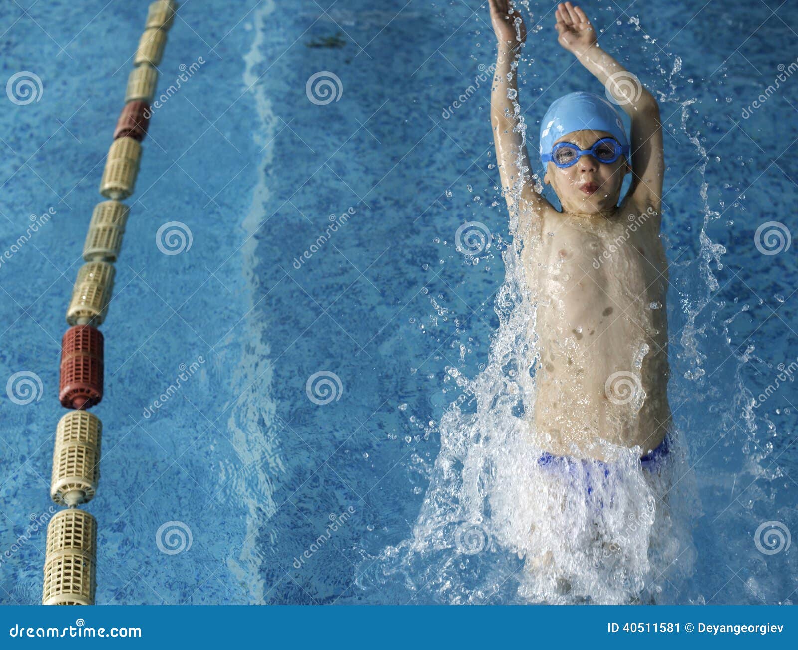 Child Swimmer in Swimming Pool Stock Image - Image of swim, active ...