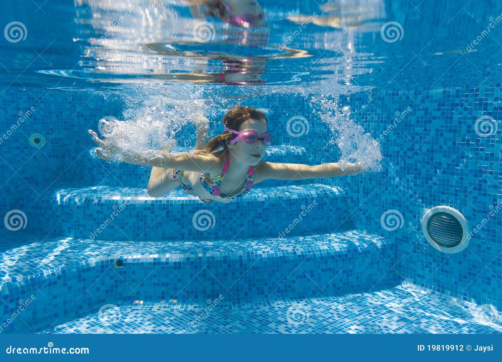 Child Swimming Underwater in Pool Stock Photo - Image of people, active ...
