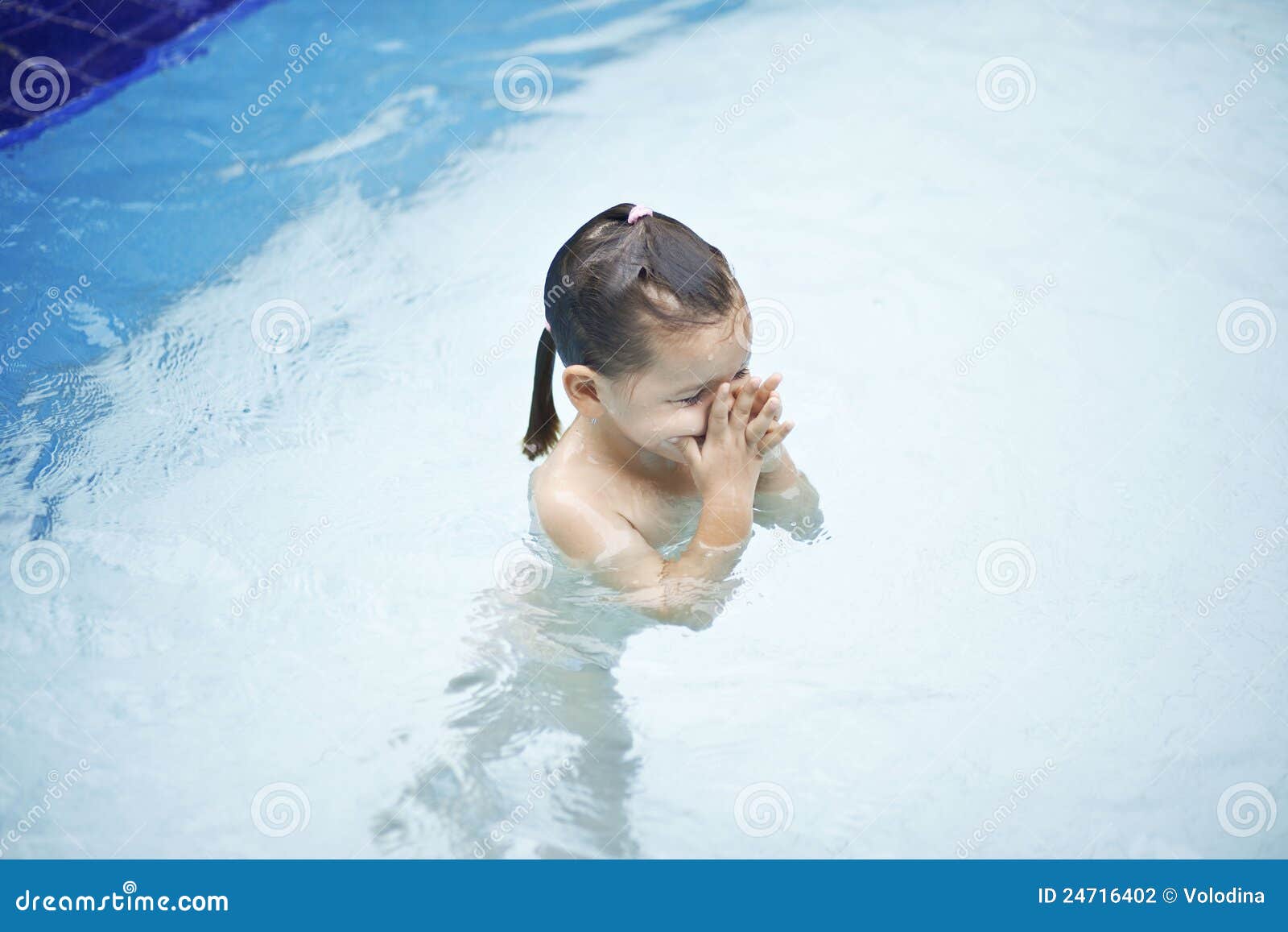 Child swims in the pool stock photo. Image of child, activity - 24716402