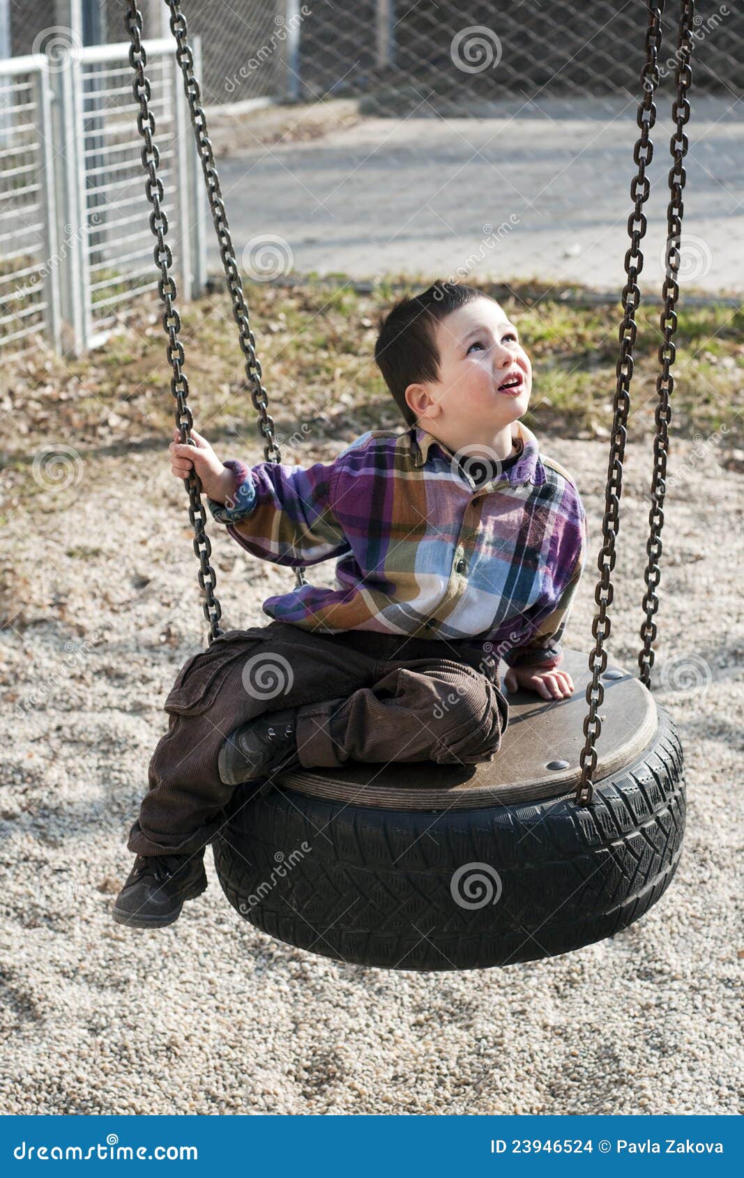 Child on swing stock photo. Image of preschool, area - 23946524