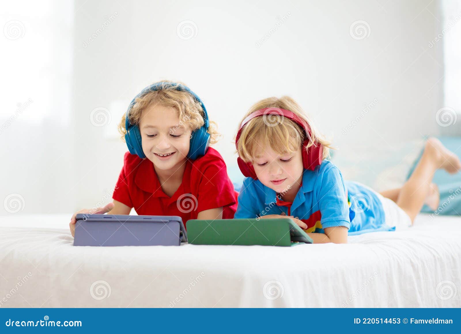 Child with Tablet Computer. Kids Study Online Stock Image - Image of ...
