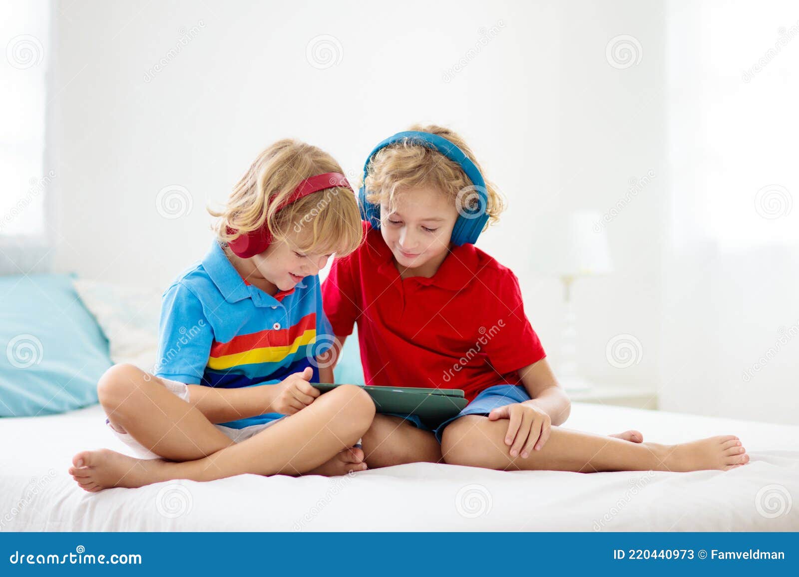 Child with Tablet Computer. Kids Study Online Stock Image - Image of ...