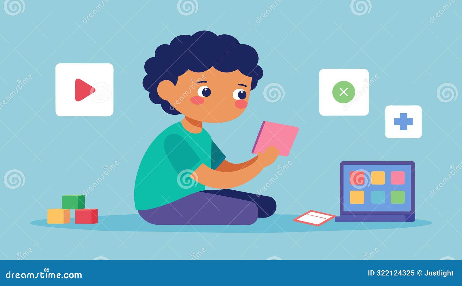 A Child Takes a Break from Their Screen Time and Plays a Game of Simon ...