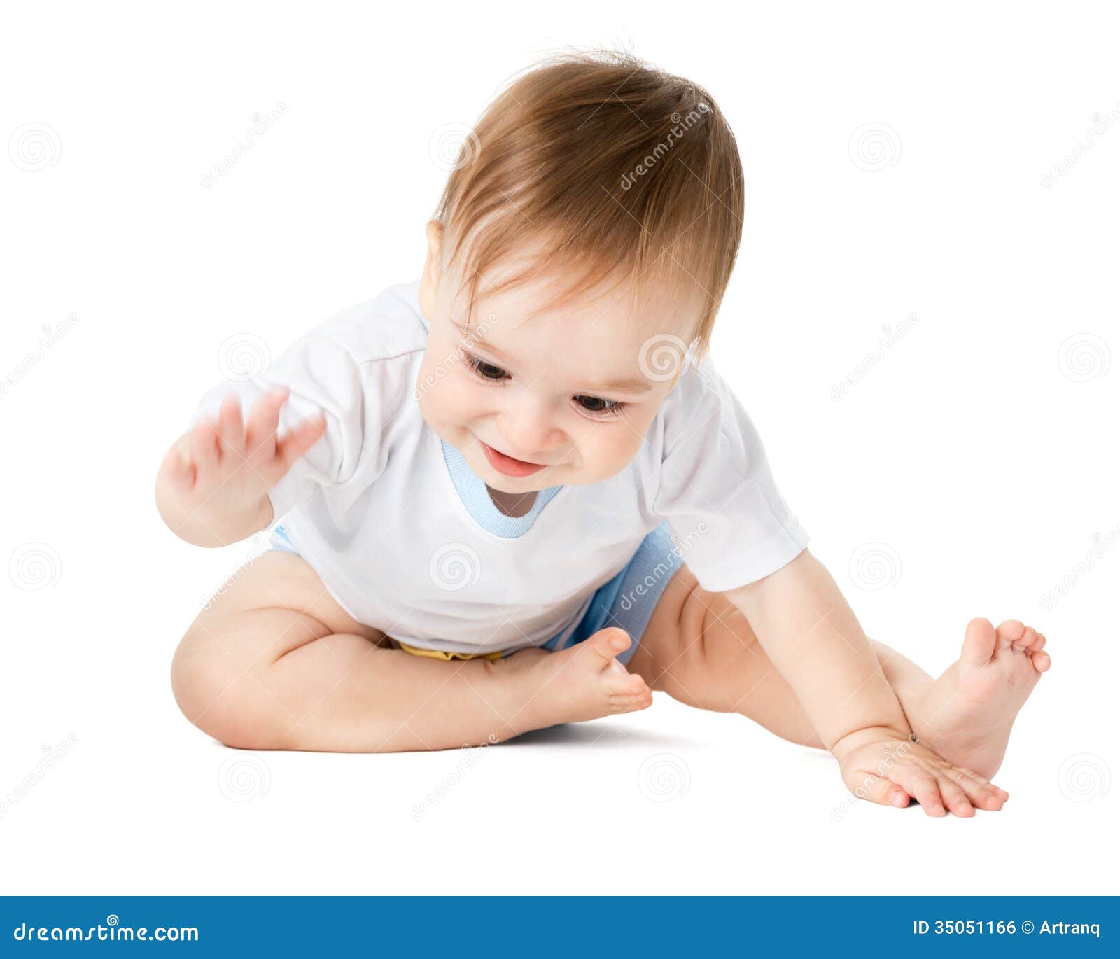 Child Takes Something on the Floor Stock Photo - Image of cute ...