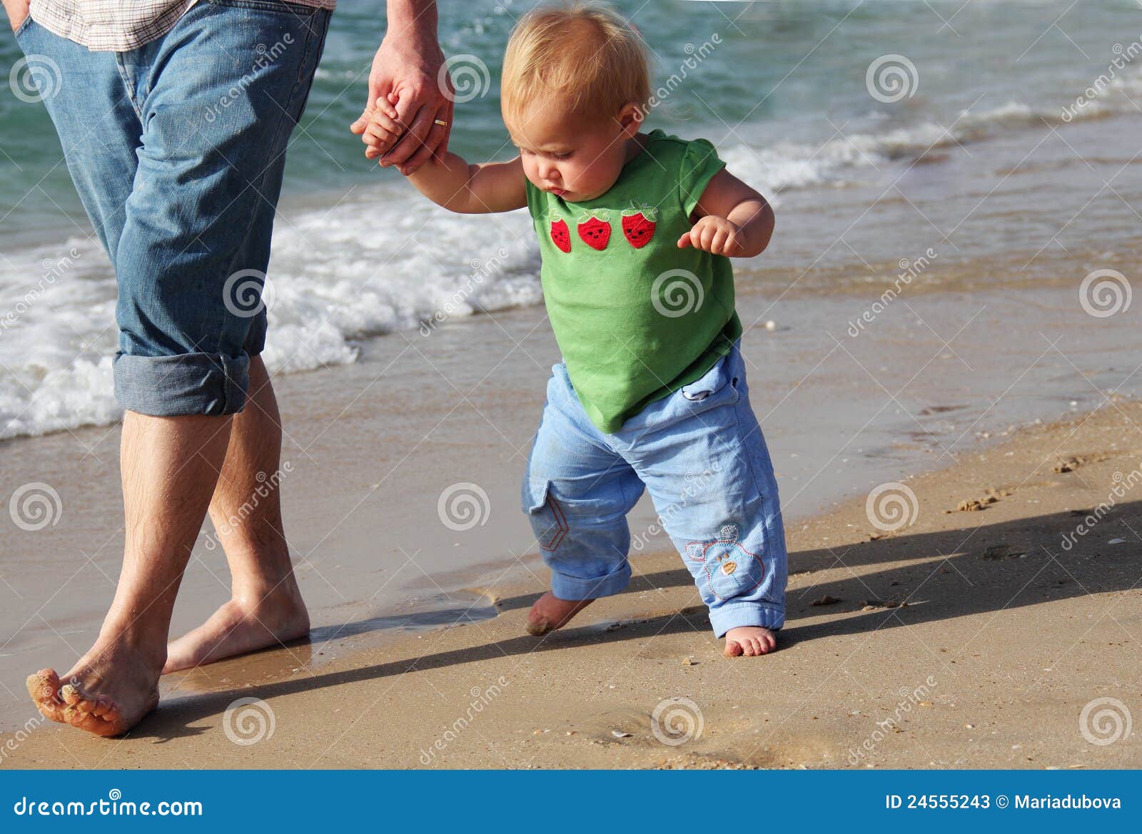 Child Taking Her First Steps Stock Image - Image of hiking, adult: 24555243