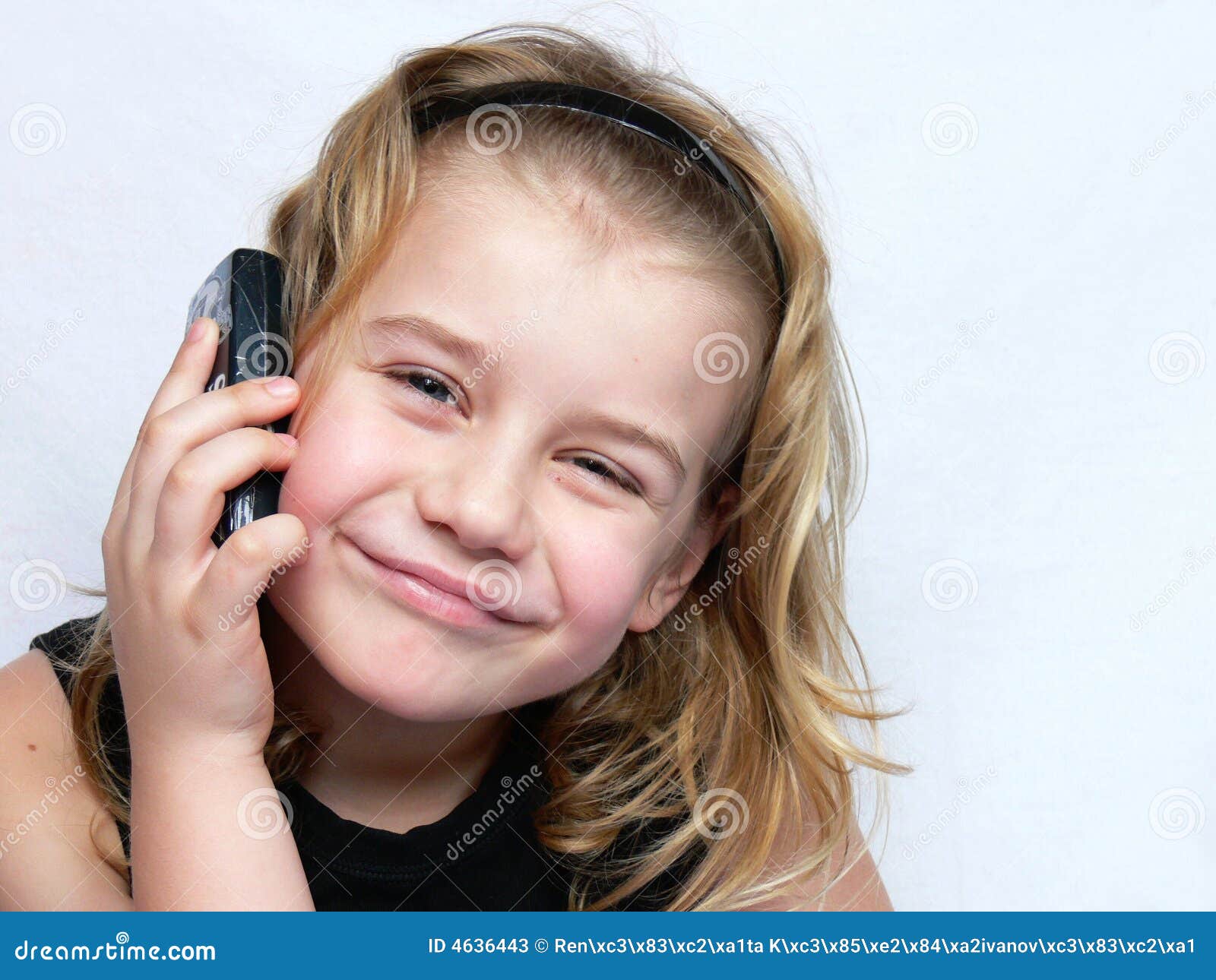 Child talk phone stock image. Image of cute, male, ringing - 4636443