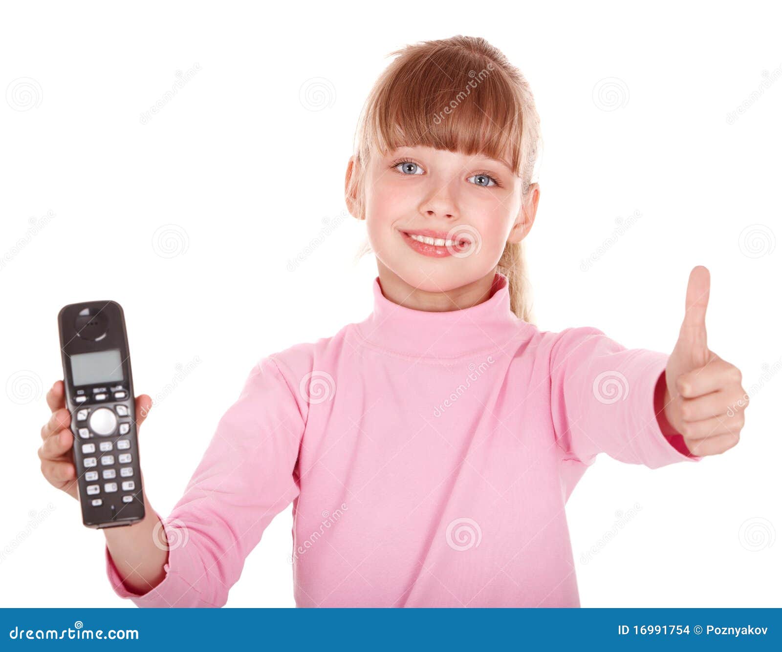 Child Talking by Telephone. Stock Photo - Image of receiver, speak ...