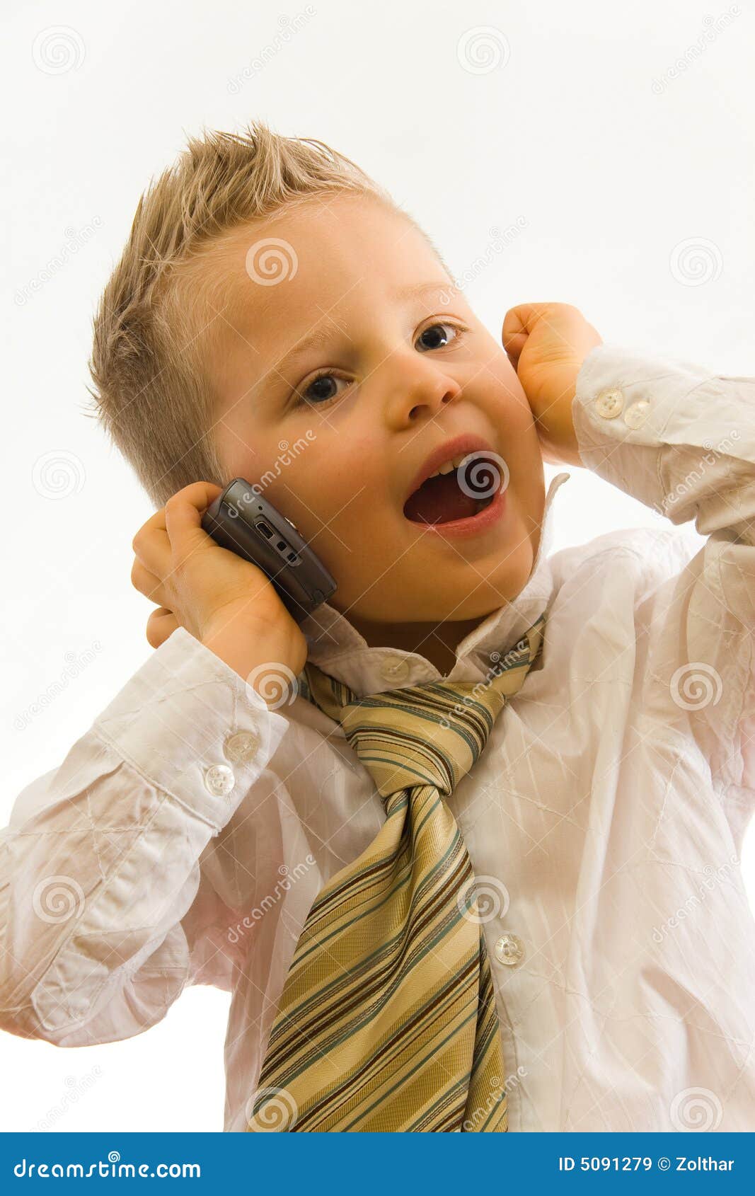 Child Talking Via Cellphone Stock Image - Image of mobilephone ...