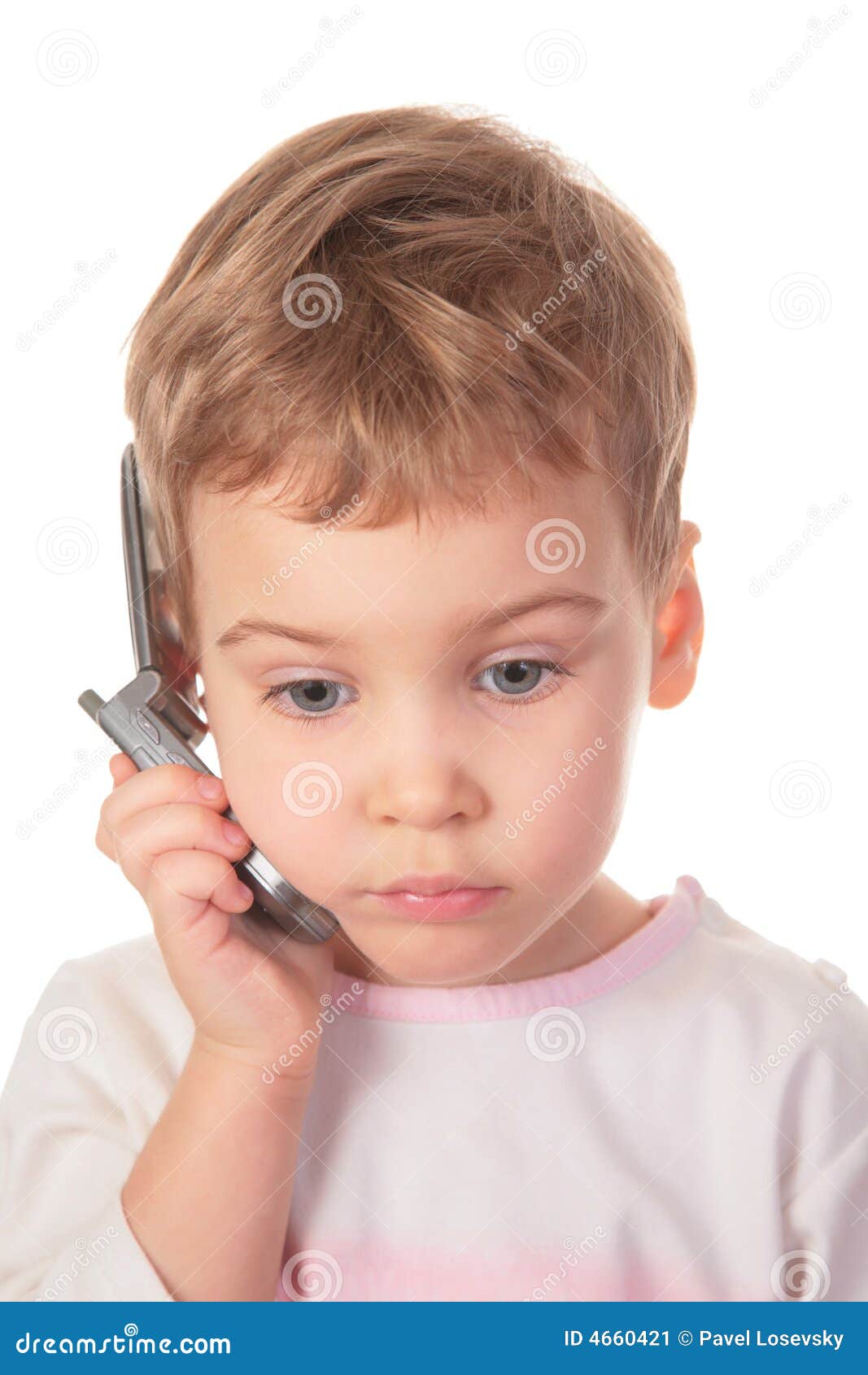 Child talks on cell phone stock image. Image of mood, daughter - 4660421