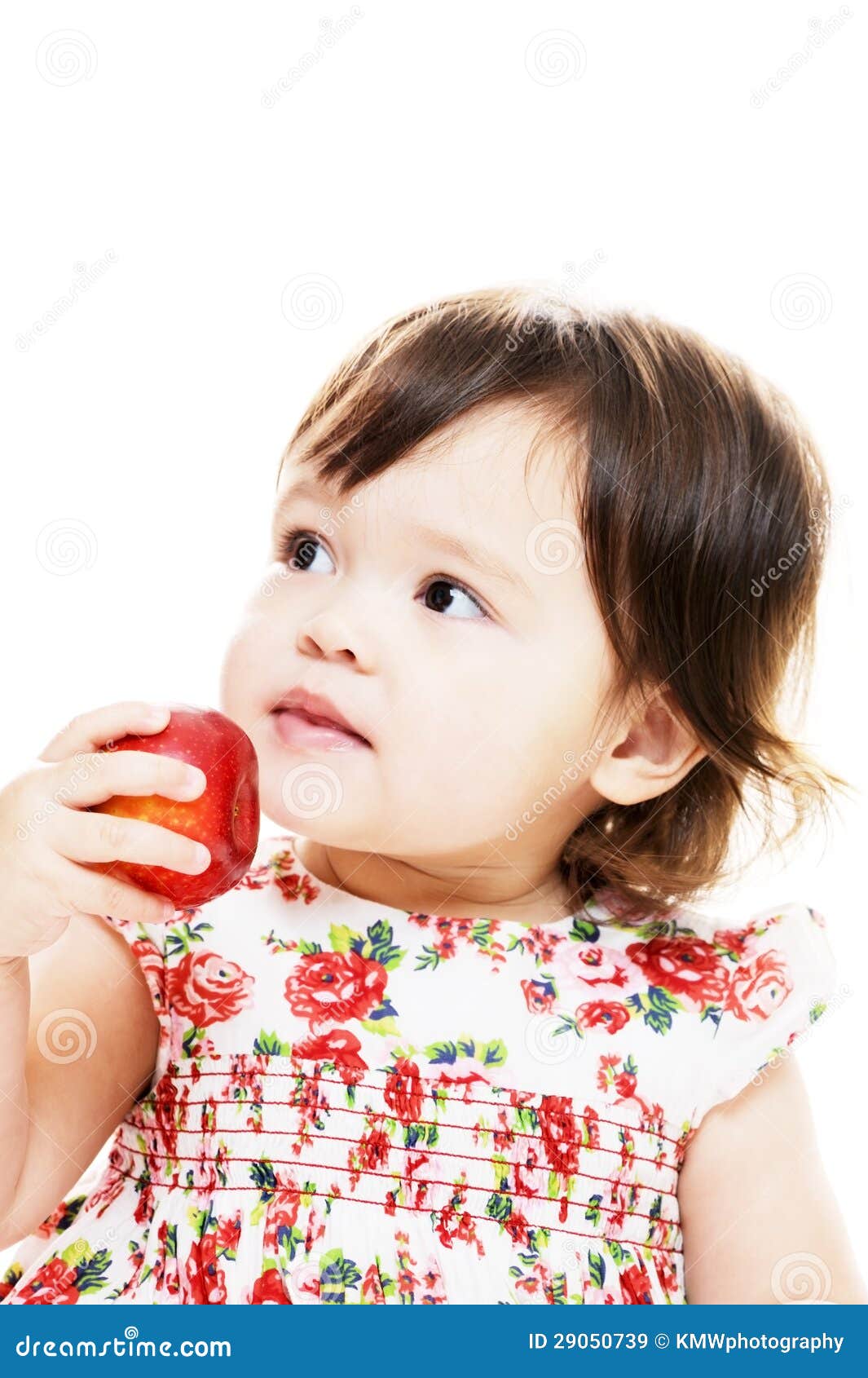 Child tastes apple stock image. Image of infant, adorable - 29050739