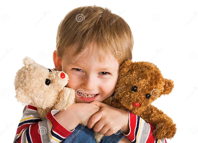 Child with teddy bear stock image. Image of child, happy - 5148993