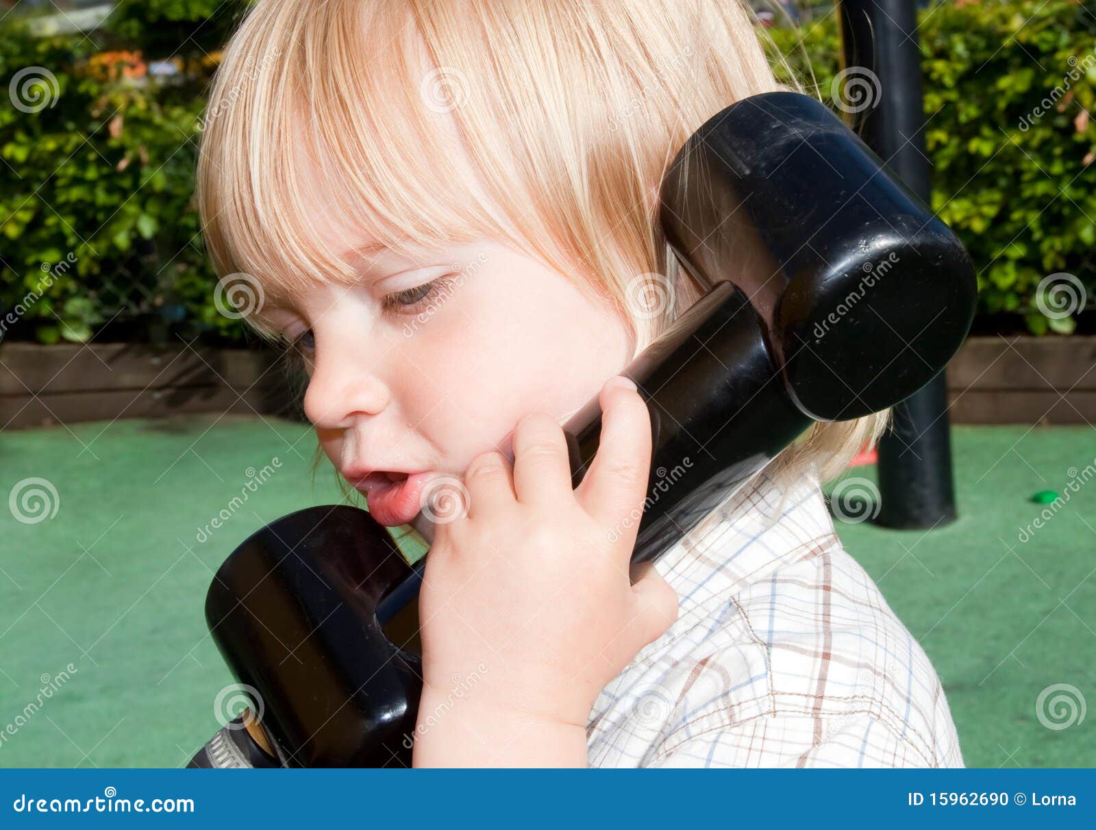 Child telephone playing stock photo. Image of person - 15962690