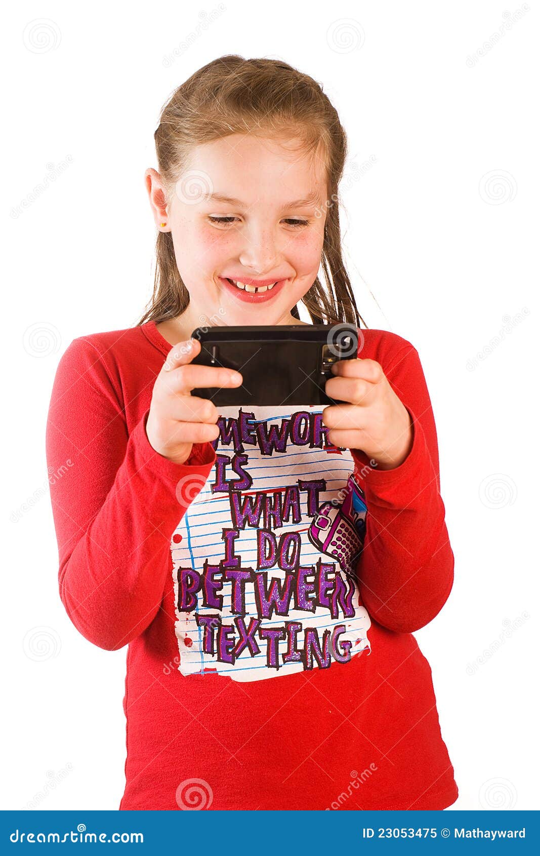 Child Texting on a Cell Phone Stock Image - Image of smart, smile: 23053475