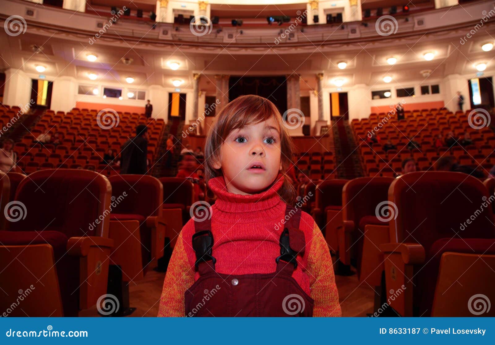 Child in theater stock image. Image of curtain, carpet - 8633187