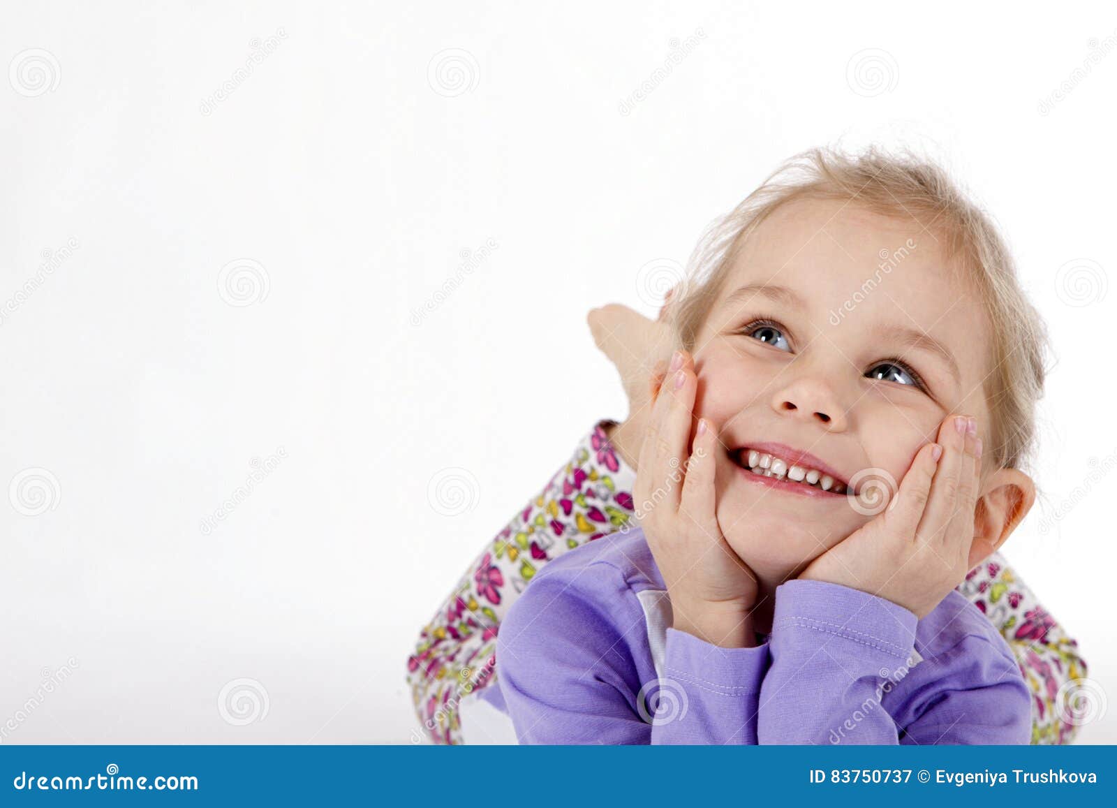 Child is thinking stock image. Image of beautiful, childhood - 83750737