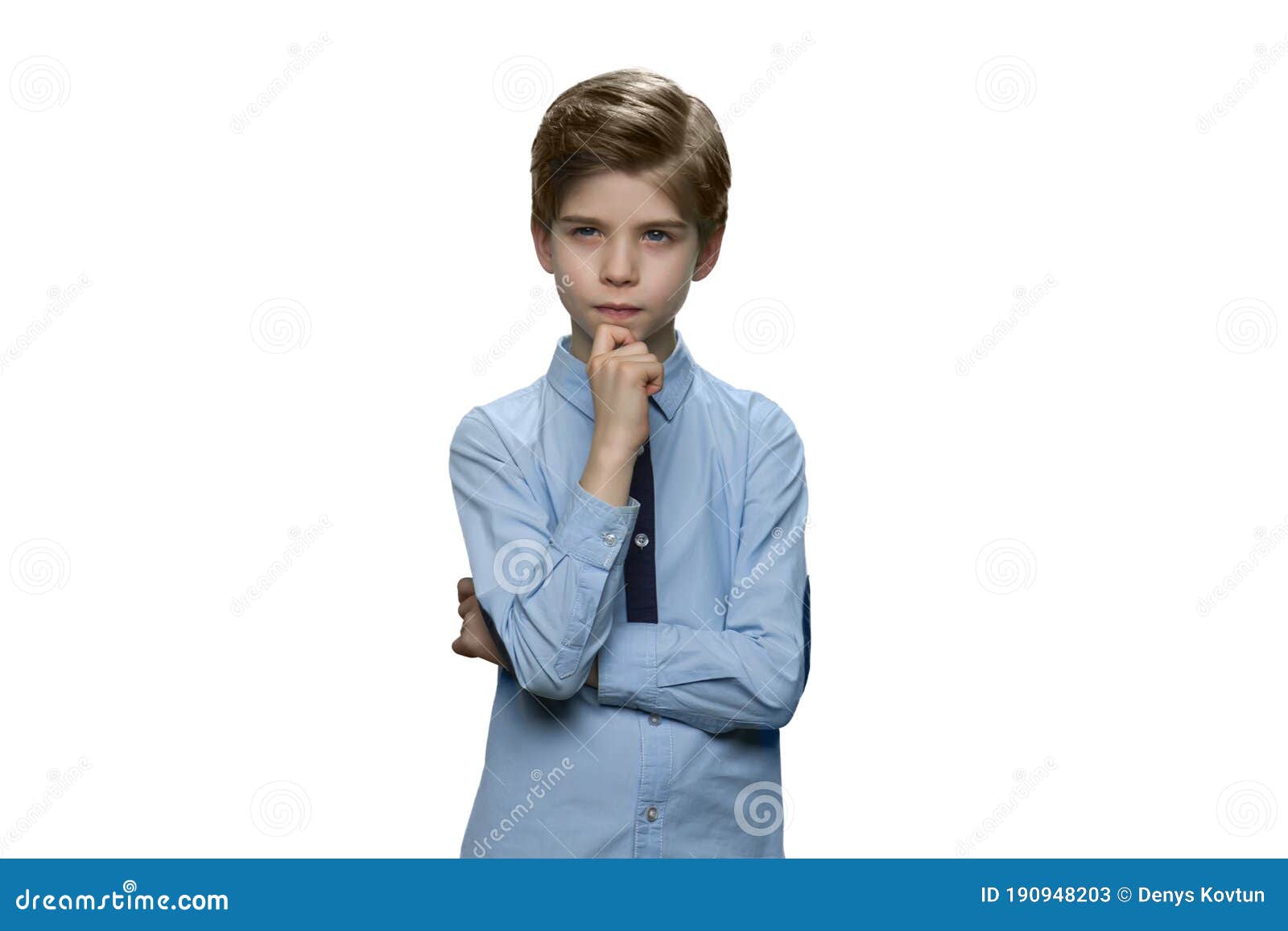 Child Thinking Deep in Thought. Stock Image - Image of little, boys ...