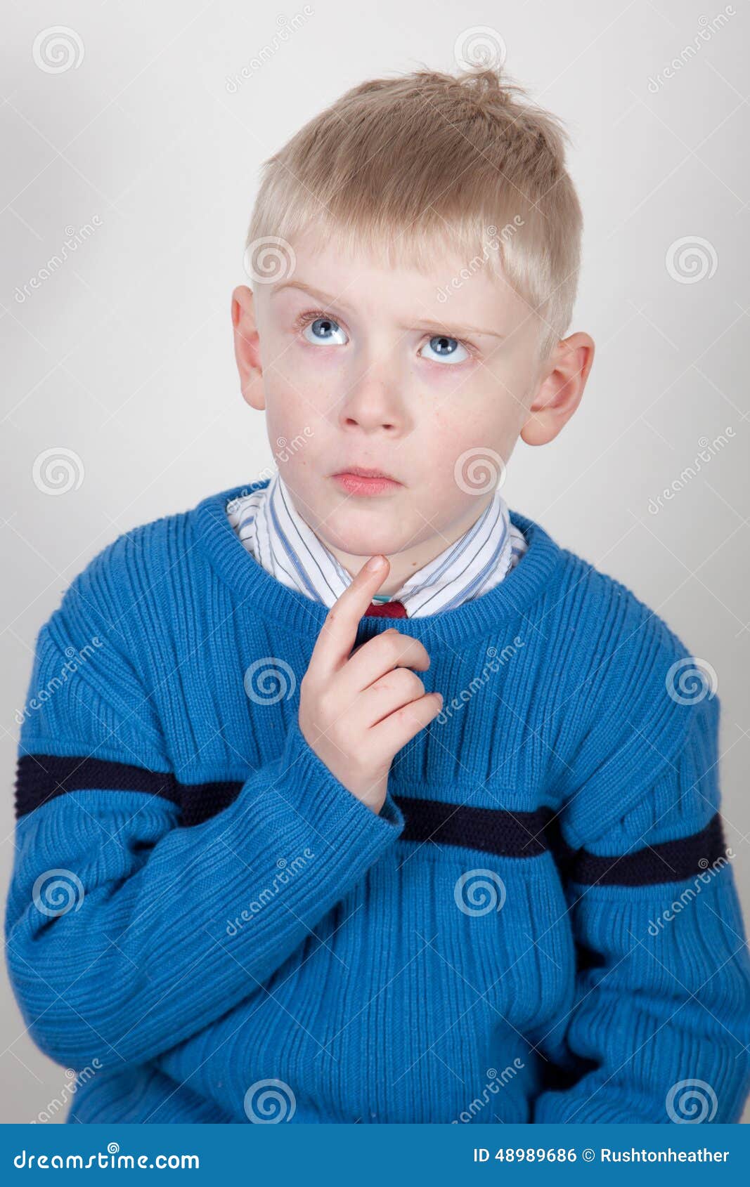 Child thinking stock photo. Image of curious, think, wonder - 48989686