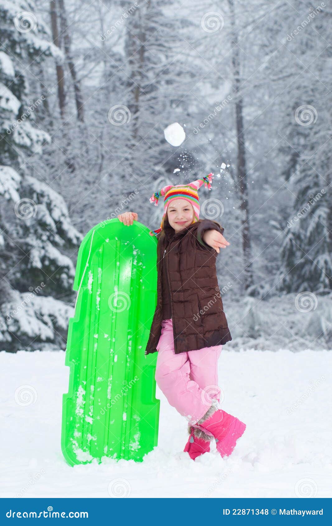 Child throwing a snowball stock photo. Image of healthy - 22871348
