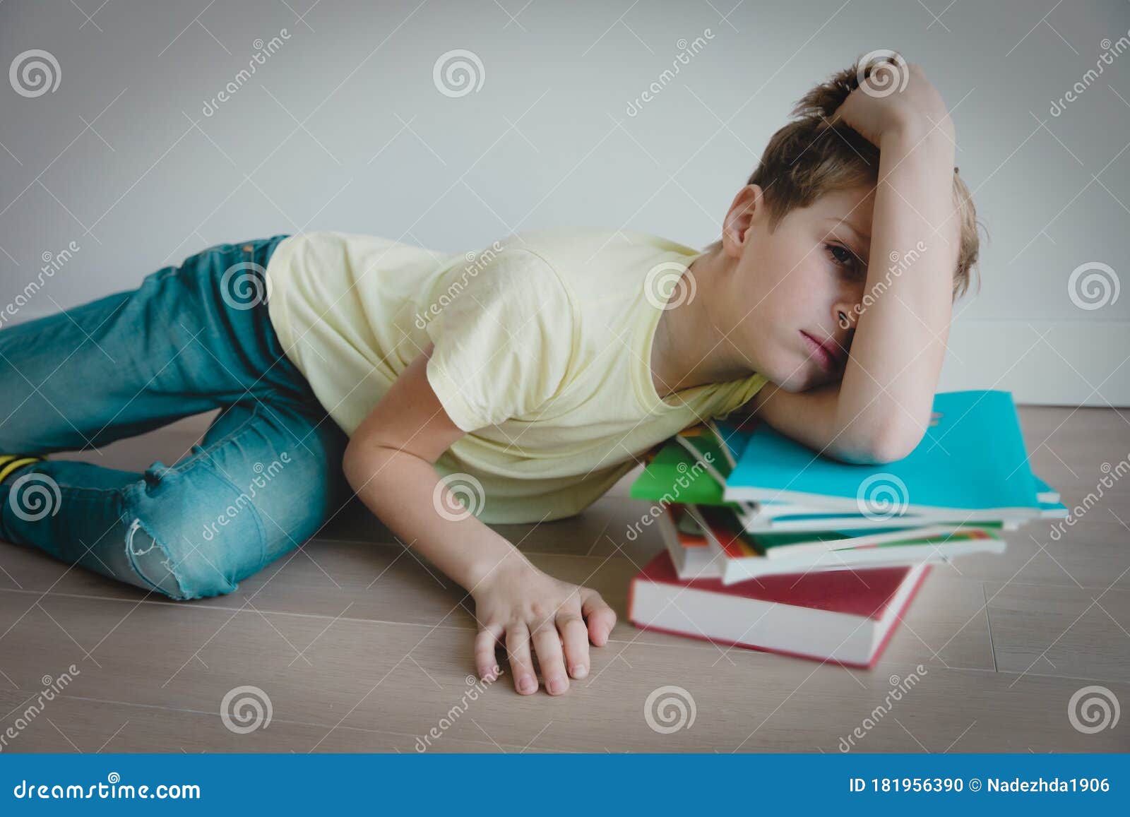 Child Tired and Bored of Doing Homework, Kid Stressed from Learning ...
