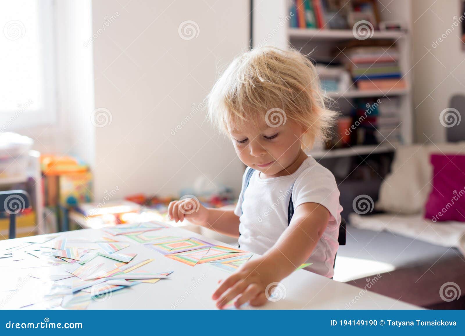 Child Toddler Boy Playing Developing Games, Learning Alphabet and ...